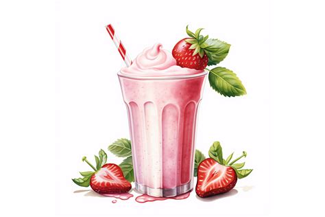 Strawberry Shake Sublimation Printable Graphic By Forhadx5 · Creative