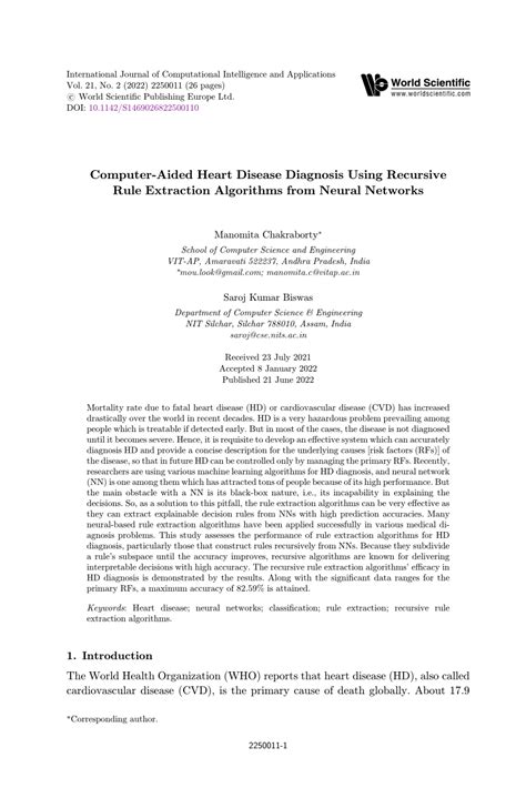 Pdf Computer Aided Heart Disease Diagnosis Using Recursive Rule Extraction Algorithms From