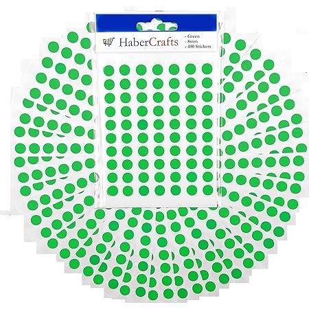3 000 Pack 10mm Round Dot Stickers Sticky Labels Green
