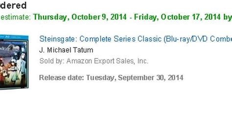 my first anime purchase after first pay check el psy congroo r anime