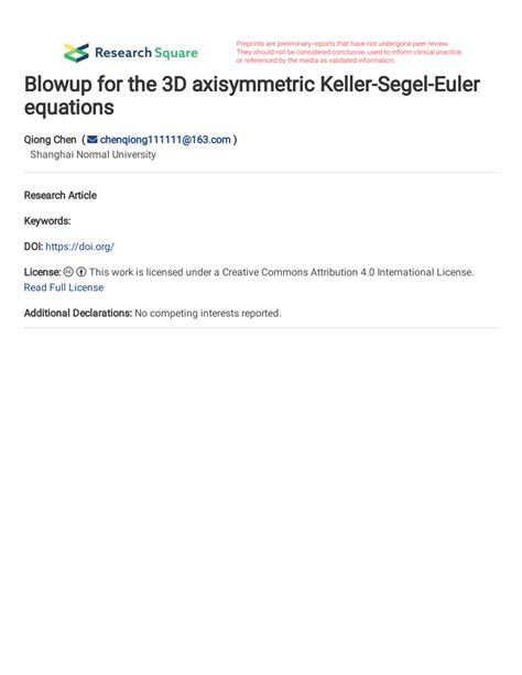 Pdf Blowup For The 3d Axisymmetric Keller Segel Euler Equations
