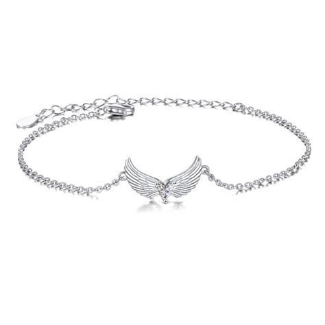 Yfn Angel Wings Anklet 925 Sterling Silver Guardian Angel Wings Layered