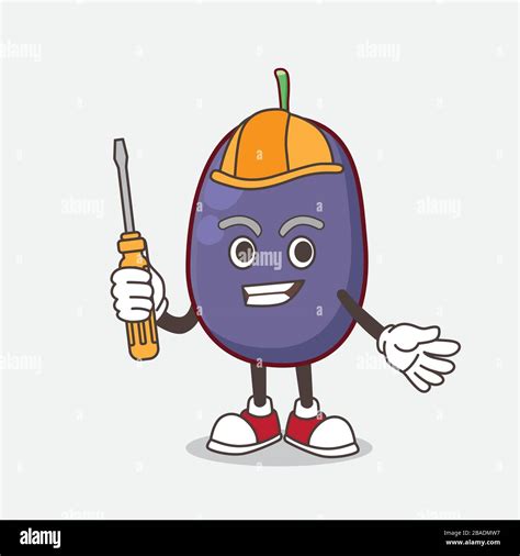Purple Java Plum Mascot Character Vector Illustration Stock Vector Image And Art Alamy