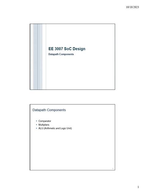 lecture 3 datapath components pdf electronics arithmetic