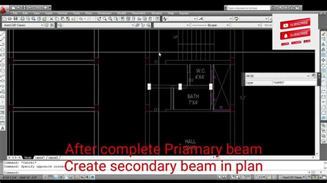 how to draw beam layout plan of building in autocad 2 youtube