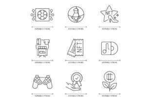 Nft Svg Linear Icons Set Graphic By Bsd Studio Creative Fabrica