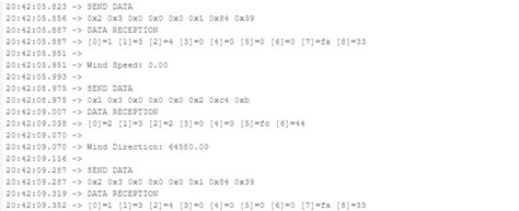 Esp32 Readings With Wind Direction Sensor Via Rs485 Sensors
