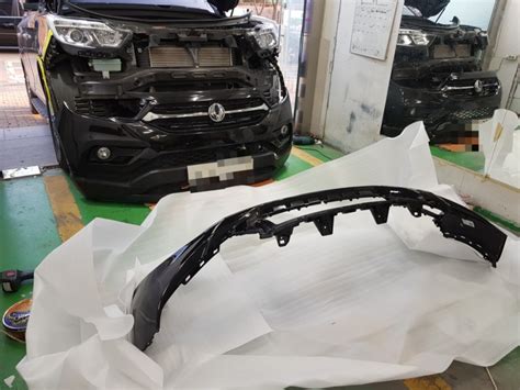 남양주덴트 렉스턴스포츠 앞범퍼 교환 시공