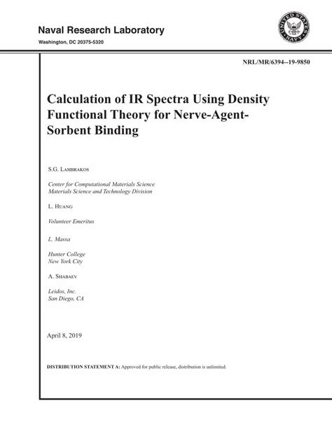 Pdf Calculation Of Ir Spectra Using Density Functional Theory