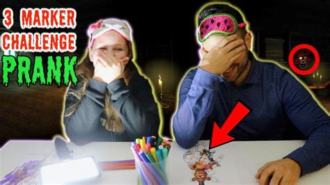 3 Marker Challenge In The Dark With Dad Prank Youtube