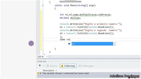 Como Criar Uma Calculadora Simples Em C Youtube