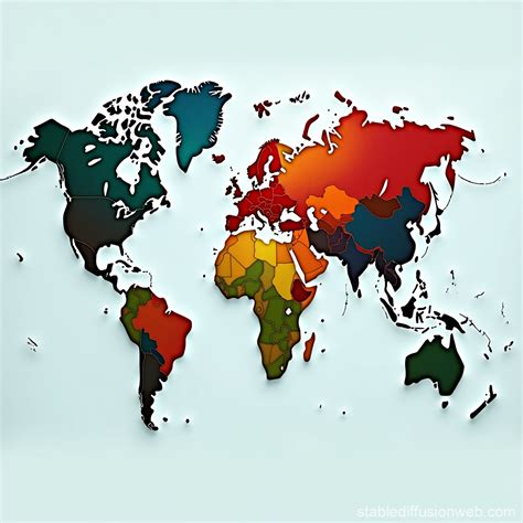 Abstract World Map Art Stable Diffusion Online