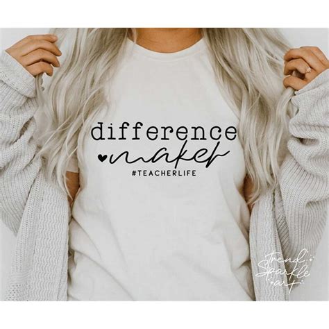 Difference Maker SVG PNG Teacher Svg Teacher Life Svg Tea Inspire Uplift