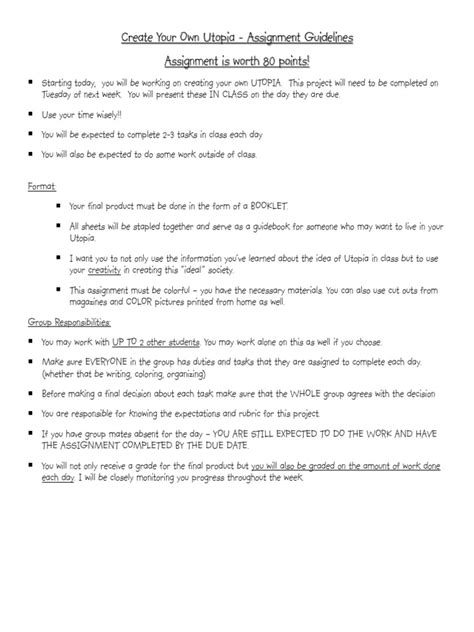 Create Your Own Utopia Project Pdf Utopia