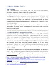 SAMSUNG VALUE CHAIN Docx SAMSUNG VALUE CHAIN Basic Overview Under
