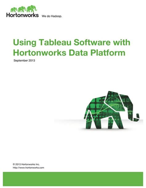 Using Tableau With Hortonworks Data Platform Pdf Cloud Computing