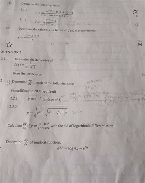 solved 1 1 1 2 determine the following limits 1 1 1 1 1 2 y