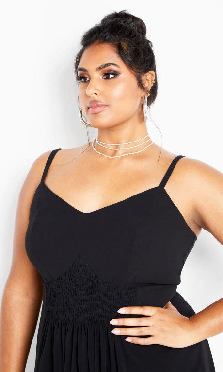 Womens Plus Size Maxine Black Maxi Dress