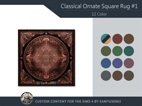 Hq Classical Ornate Square Dance Rug 1 Samtuse963 The Sims 4 Build