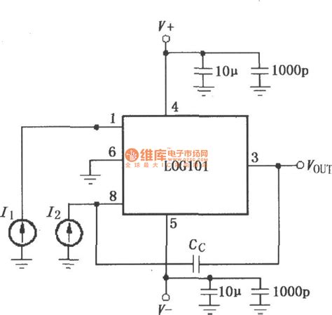 basic signal and power connection circuit of logarithmic and