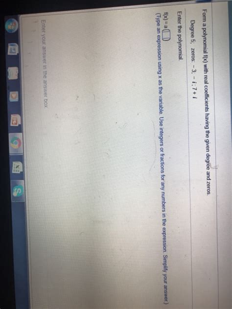 Solved Form A Polynomial Fx With Real Coefficients Having