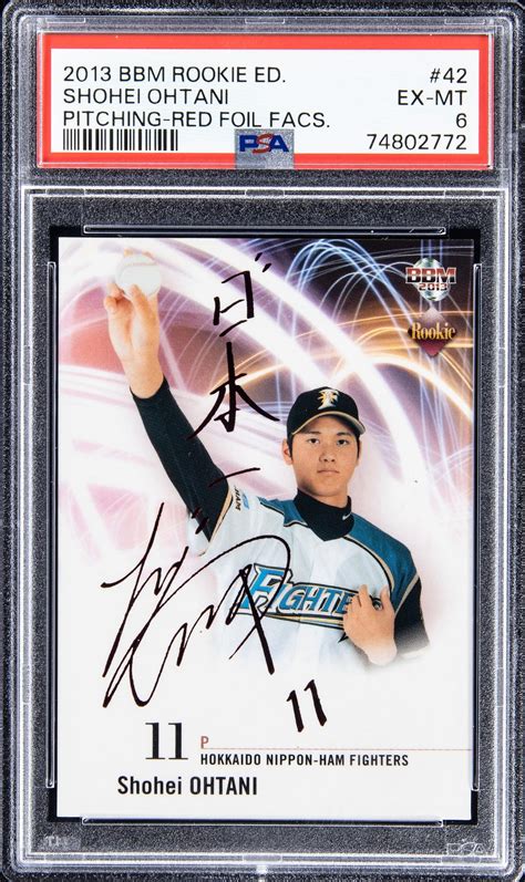 2013 Bbm Rookie Edition Red Foil Facsimile 42 Shohei Ohtani Pitching