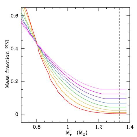 Profiles Of The Mass Fraction 56 Ni As A Function Of The Mass
