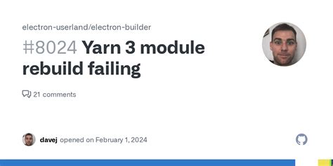 Yarn 3 Module Rebuild Failing · Issue 8024 · Electron Userlandelectron Builder · Github