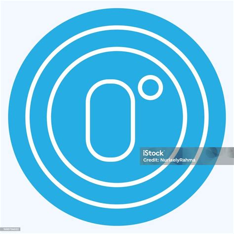 아이콘 영점 에어컨 기호와 관련이 있습니다 파란 눈 스타일 심플한 디자인 편집 가능 간단한 그림 개념에 대한 스톡 벡터 아트 및