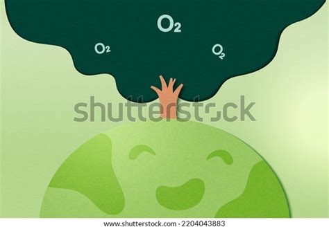 Trees Releasing Oxygen Absorbing Carbon Dioxideecology Stock Vector Royalty Free 2204043883