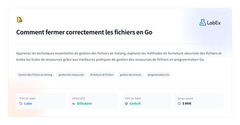 Comment Fermer Correctement Les Fichiers En Go Labex