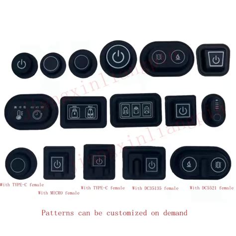 3 Stage Temperature Button Switch For Heating Clothes Waterproof Silicone Button 2 Zone Control
