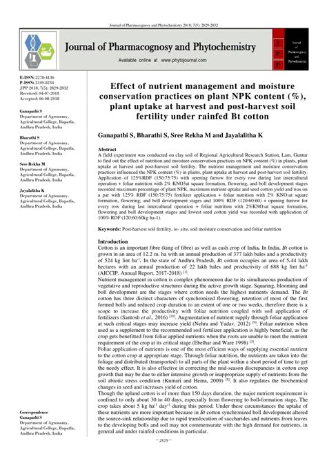 (PDF) Effect of nutrient management and moisture conservation practices ...