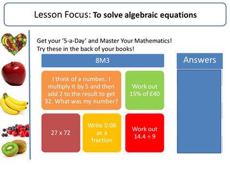 Solving Equations Two Step Brackets Fractions Unknown On Both Sides Set Up And Solve