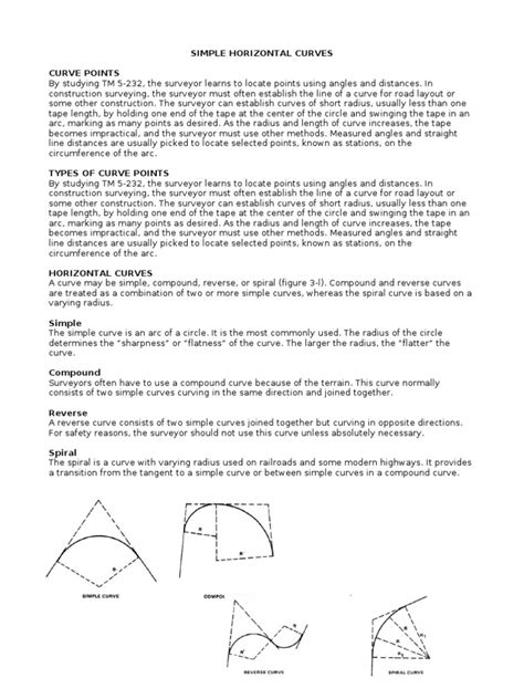 simple horizontal curves pdf surveying circle