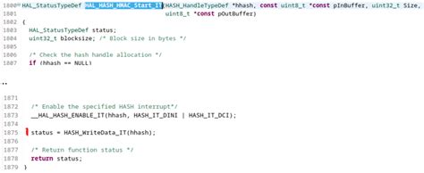 stm32h563zi it based hash hmac calculation leads