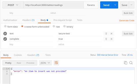 node js azure mobile apps an item to insert was not provided