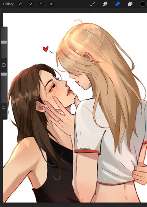 Lesbian Couples Art Drawing Marceline And Princess Bubblegum Kiss