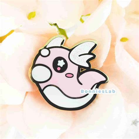 Shiny Dratini Enamel Pin Bonnies Lab