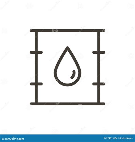 Vector Thin Line Icon Outline Linear Stroke Illustration Of A Barrel Drum Container Of Oil Stock