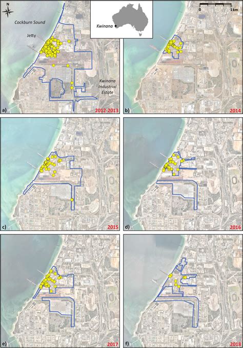 Location Of Each Bitou Bush Yellow Dot And Outline Of The Survey Area