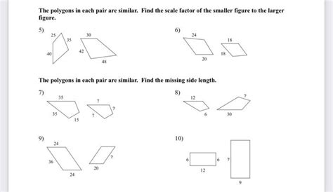 solved the polygons in each pair are similar find the scale factor
