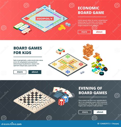 Знамена настольных игр Vector горизонтальные знамена с различными ...