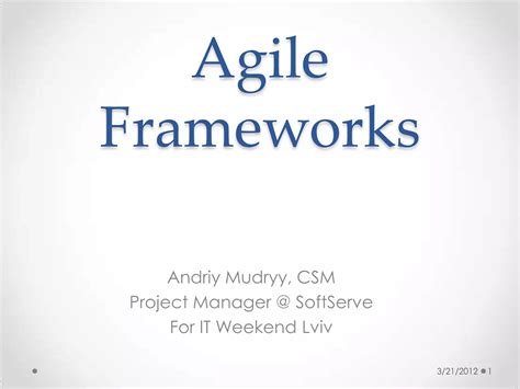 Agile Frameworks Ppt
