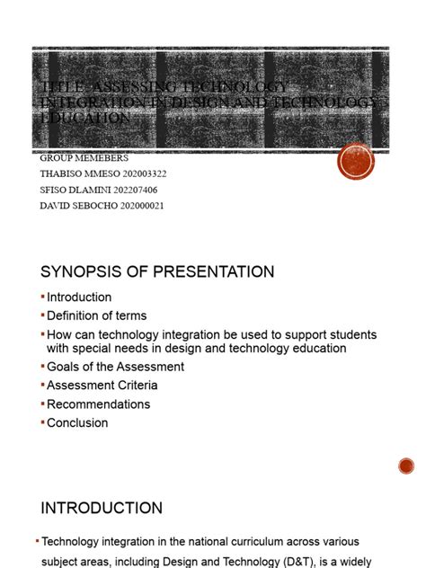 Technology Intergration In Design And Technology Pdf Educational Assessment Special Education