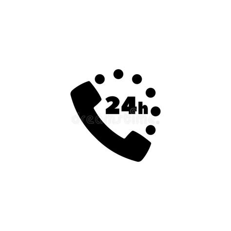 Round The Clock Support Icon With Phone And Clock Visuals Stock Vector