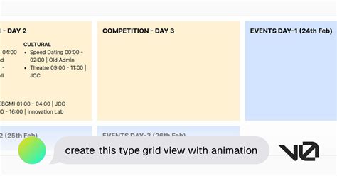 create this type grid view with animation a shadcn ui and v0