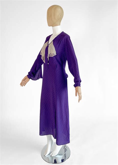 Vintage 1930s Purple Silk Dress Raleigh Vintage