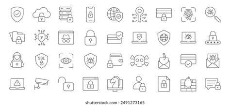 Safety Protection Security Concept Editable Stroke Stock Vector