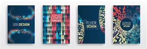 Vector Template For Brochure Or Cover Filtering Machine Algorithms Sorting Data Stock Vector